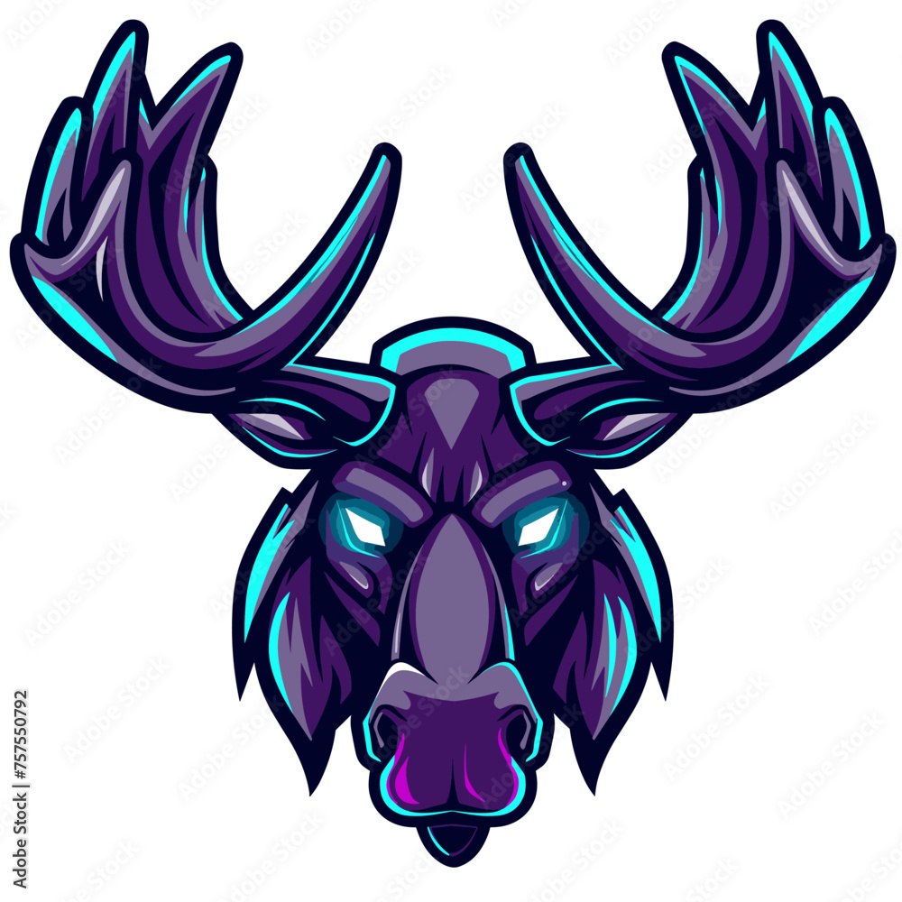 Vector esports logotype moose on white background, logo moose, icon ...