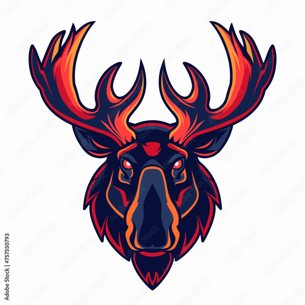 Vector esports logotype moose on white background, logo moose, icon ...