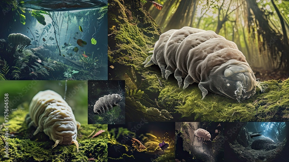 Illustration Stock Diversity of tardigrades in different environments ...