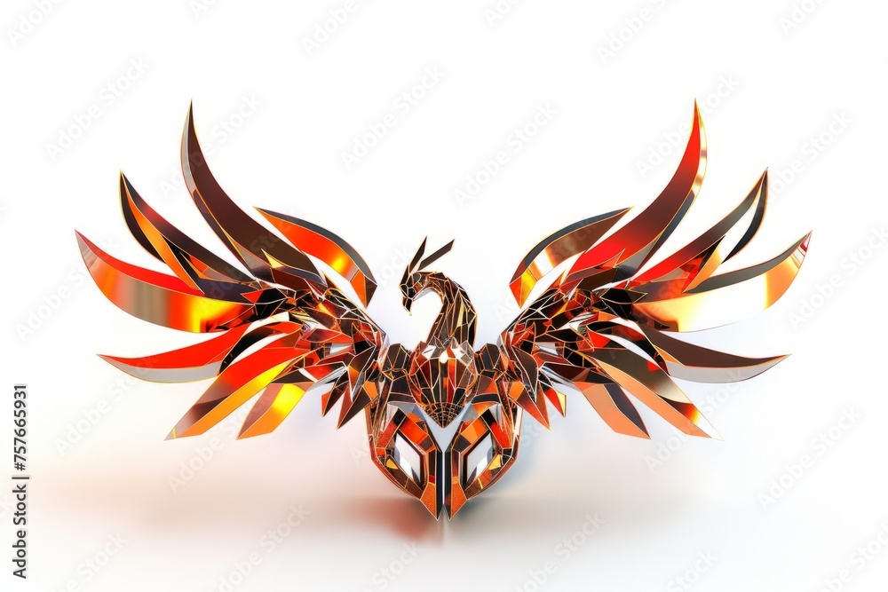 Futuristic cyborg phoenix emblem, rising from the ashes with renewed ...