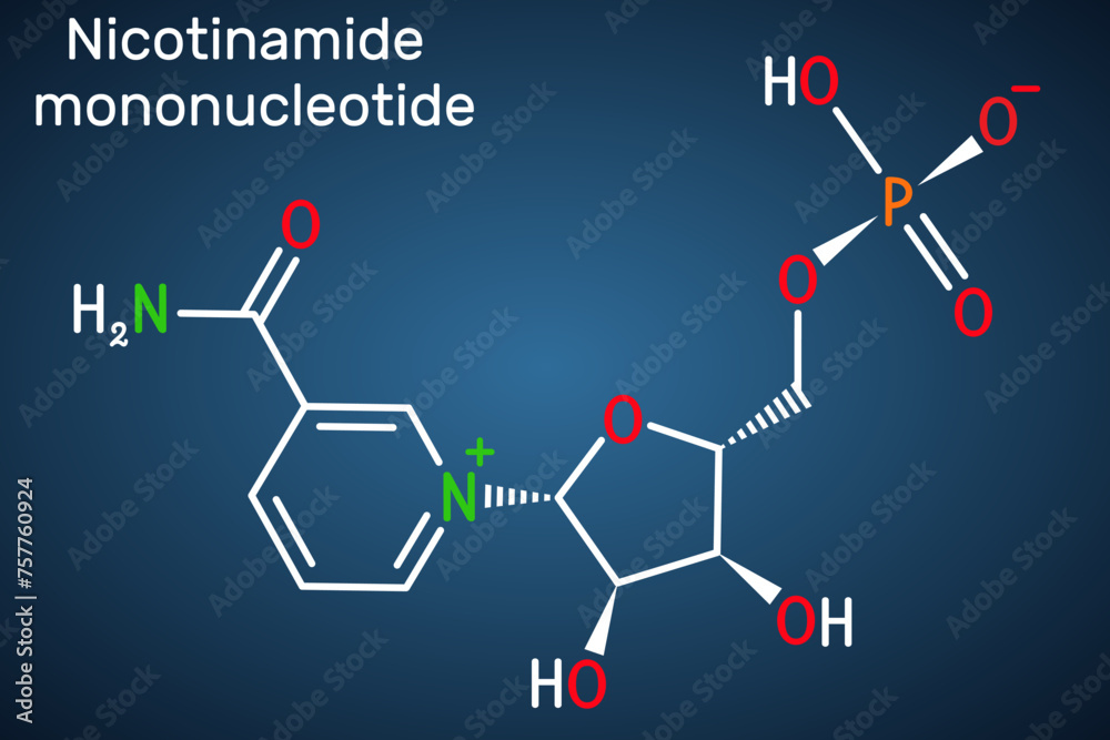 Nicotinamide mononucleotide, NMN molecule. It is naturally anti-aging ...