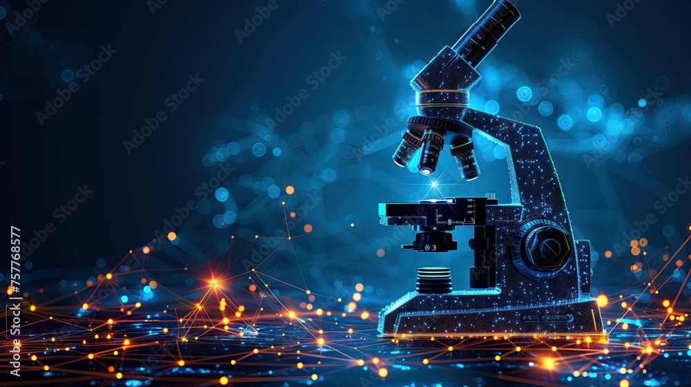 Abstract and microscopic lines on starry sky or space background and ...