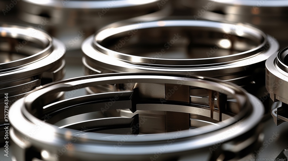 backdrop scene depicting the compression of piston rings, illustrating ...