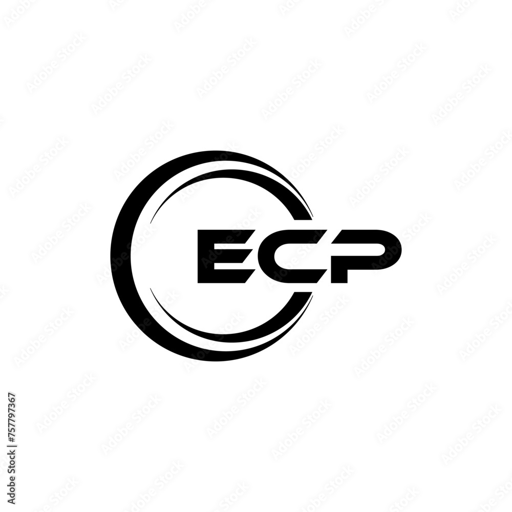 ECP letter logo design in illustration. Vector logo, calligraphy ...