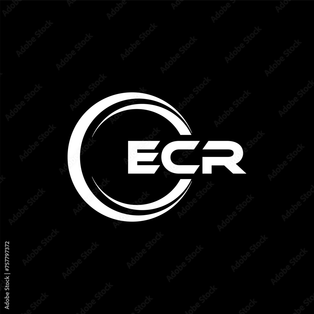 ECR letter logo design in illustration. Vector logo, calligraphy ...