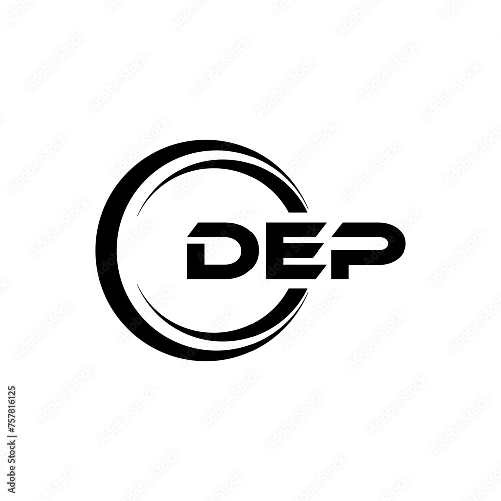 DEP letter logo design in illustration. Vector logo, calligraphy ...