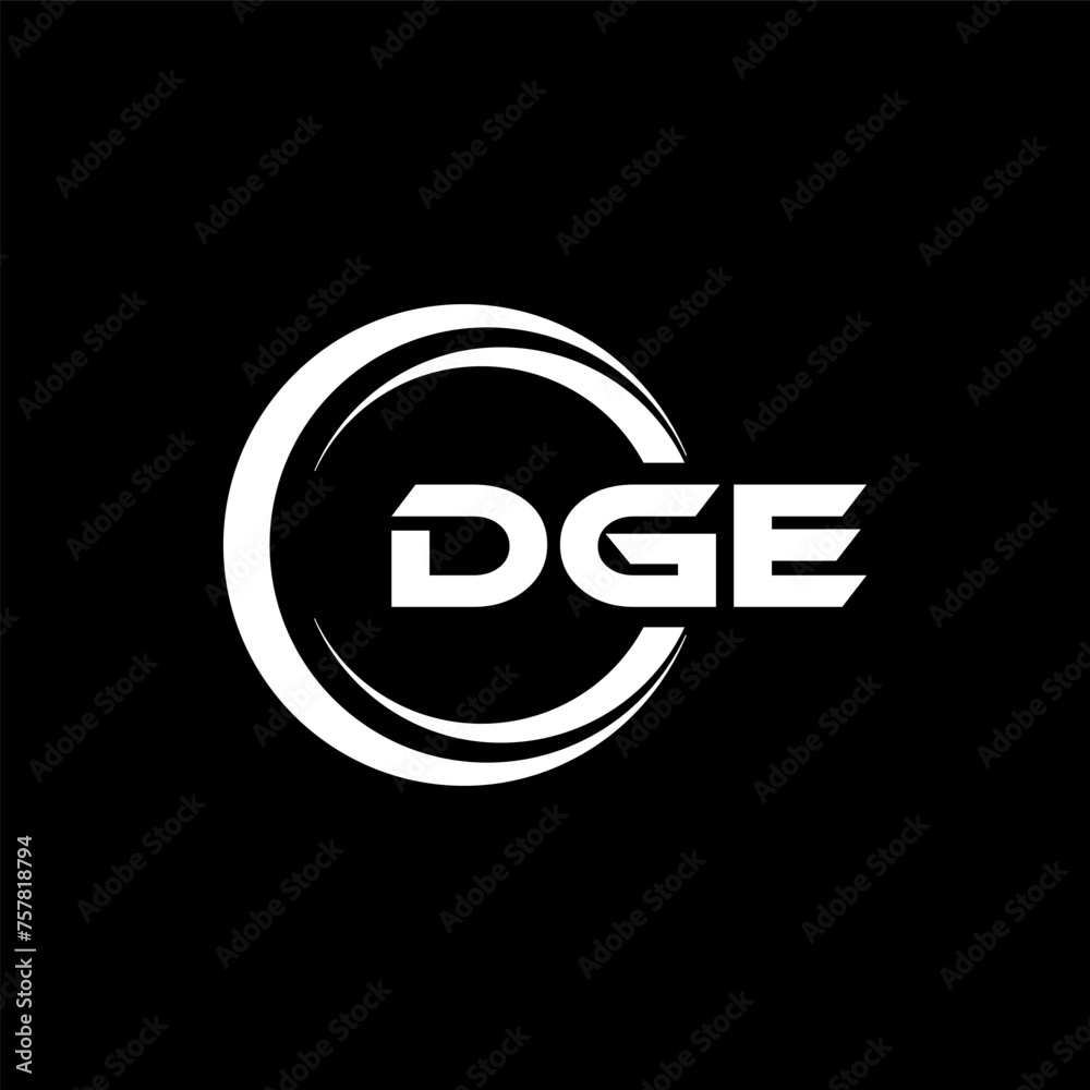 DGE letter logo design in illustration. Vector logo, calligraphy designs for logo, Poster ...