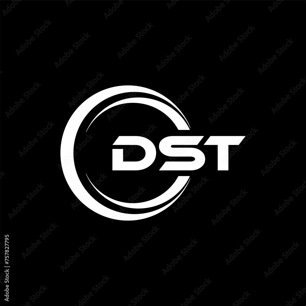 DST letter logo design in illustration. Vector logo, calligraphy ...