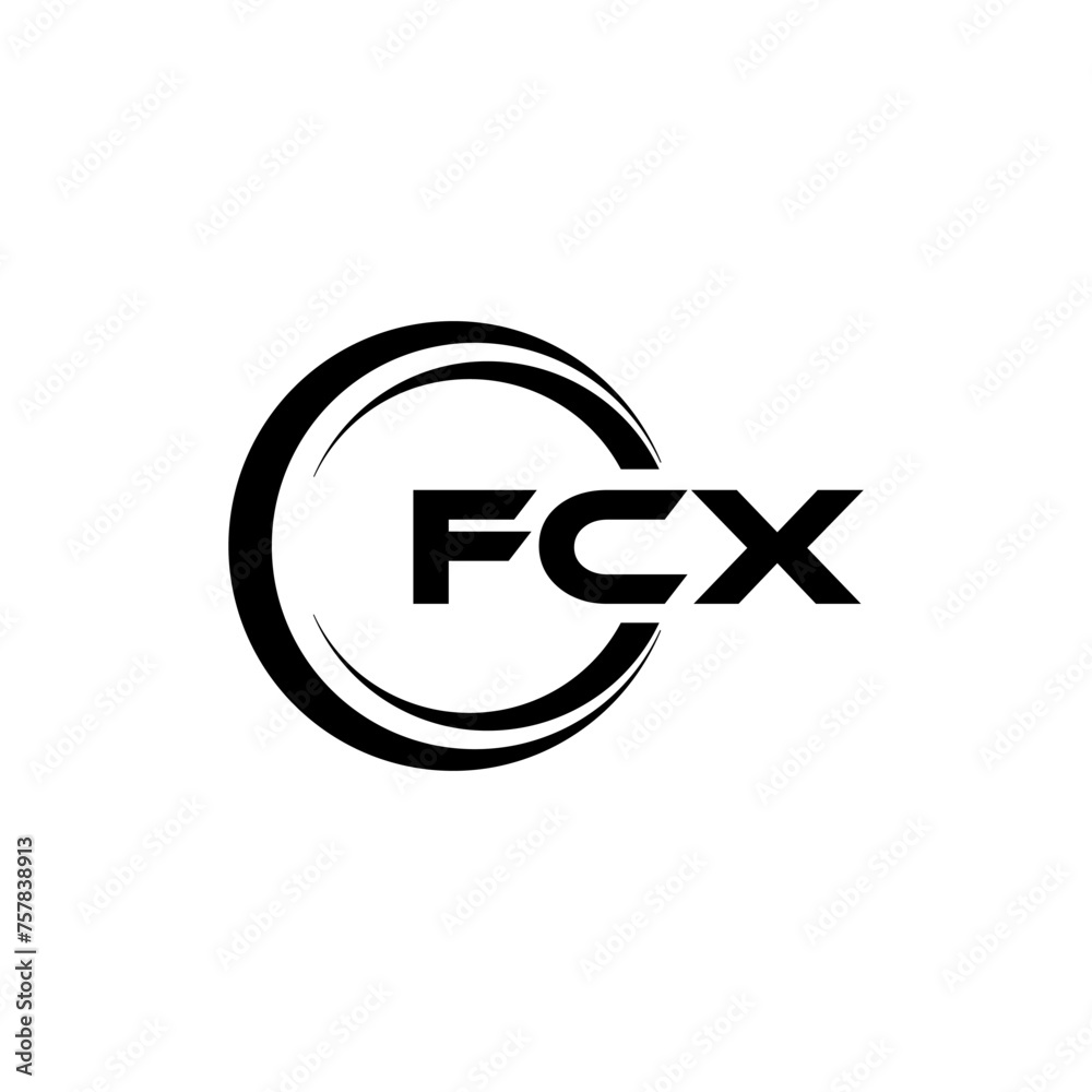 FCX letter logo design in illustration. Vector logo, calligraphy ...