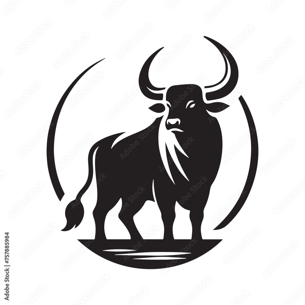 Gaur Silhouette Vectors: Majestic Wild Bull Designs for Wildlife ...