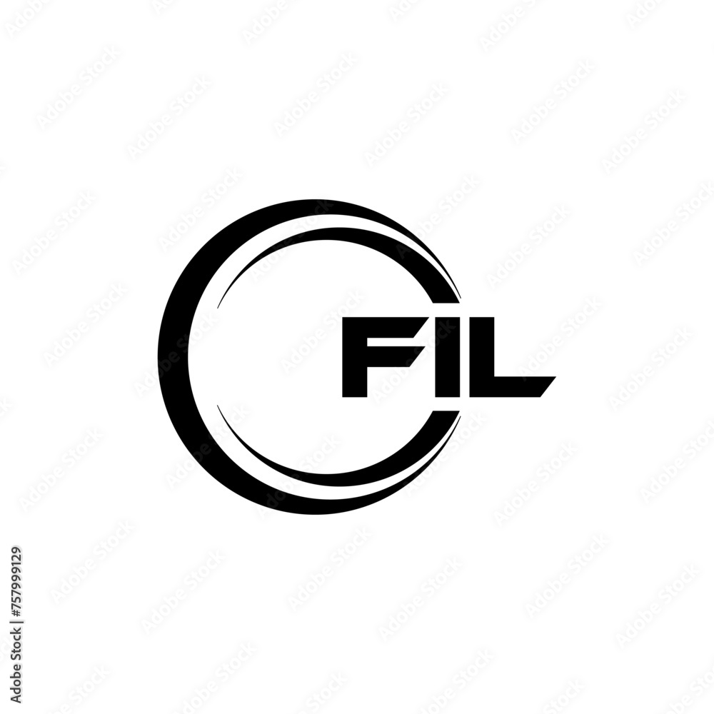 FIL letter logo design with white background in illustrator, cube logo ...