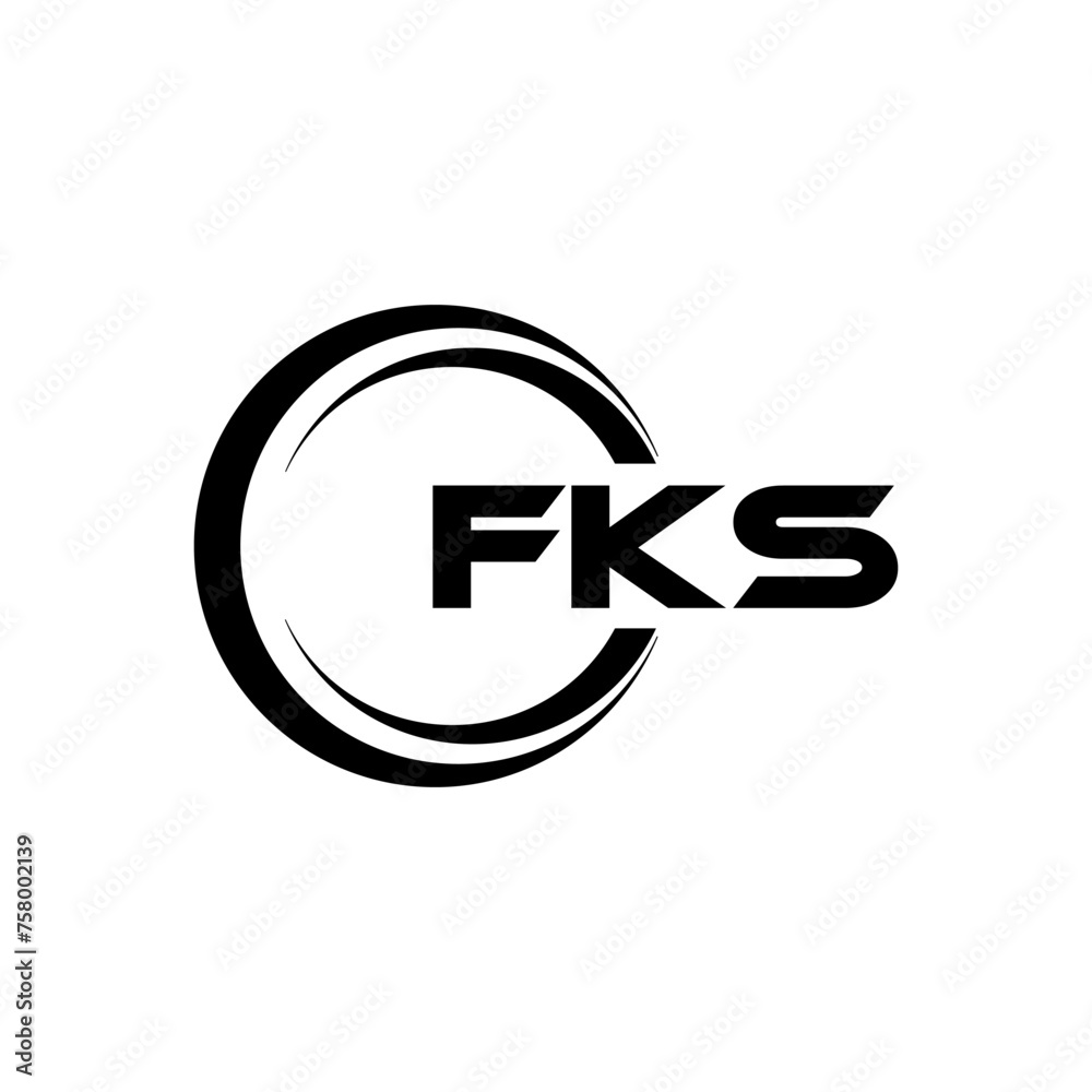 FKS letter logo design with white background in illustrator, cube logo ...