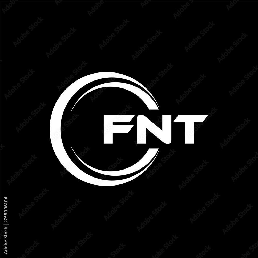 FNT letter logo design in illustration. Vector logo, calligraphy ...