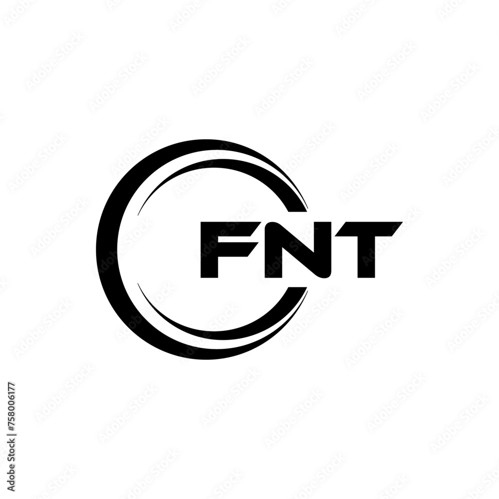 FNT letter logo design in illustration. Vector logo, calligraphy ...