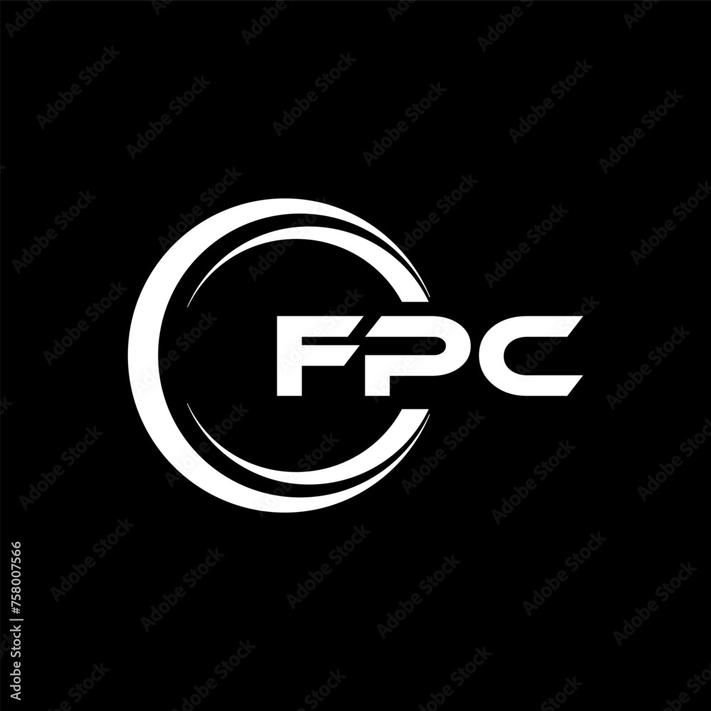 FPC letter logo design in illustration. Vector logo, calligraphy ...
