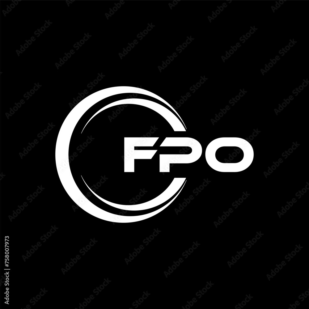FPO letter logo design in illustration. Vector logo, calligraphy ...