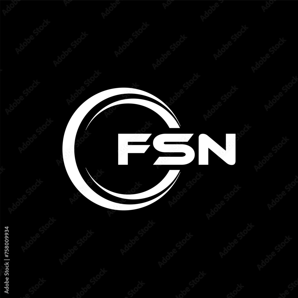 FSN letter logo design in illustration. Vector logo, calligraphy ...