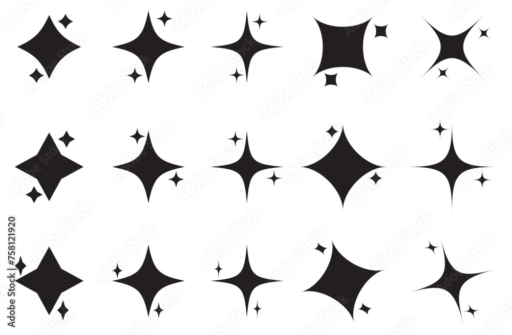 Vector de Stock Star sparkle and twinkle. Star burst, flash stars. Isolated vector starburst ...