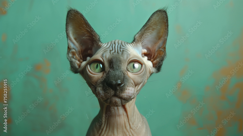 Blue mink and white color Sphynx Beautiful hairless male cat is rare ...