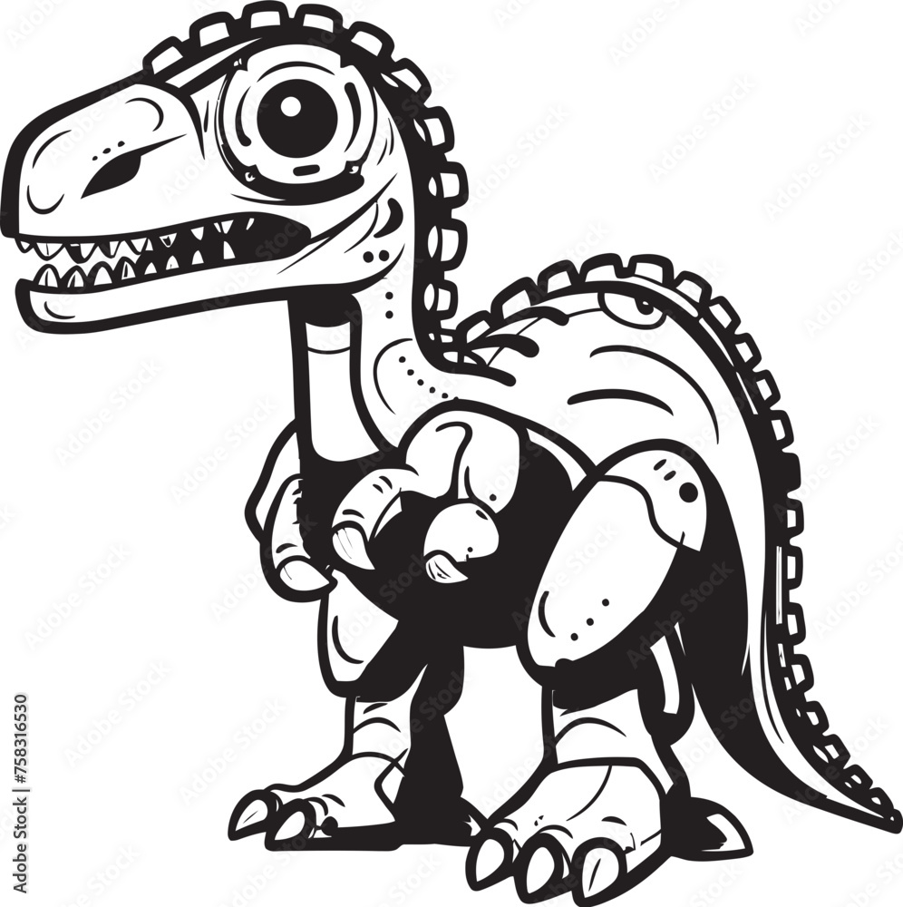 Techno-Dino Symbol: Vector Black Logo Icon Design for Cutting-Edge ...