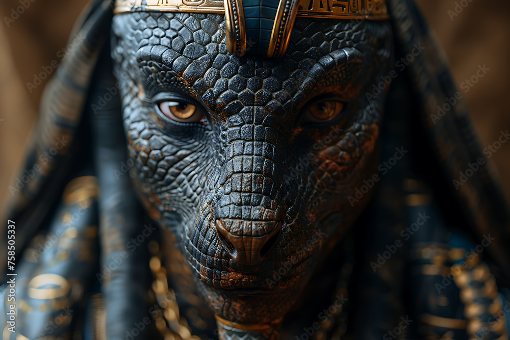 A striking depiction of Apophis, the ancient Egyptian deity symbolizing ...