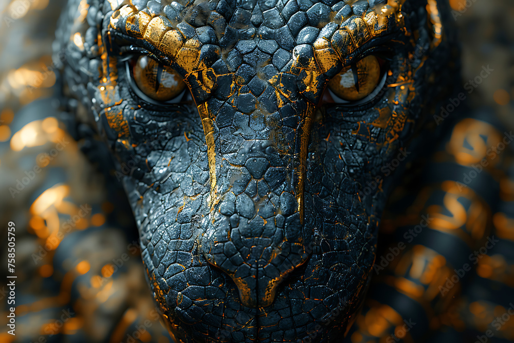 A striking depiction of Apophis, the ancient Egyptian deity symbolizing ...