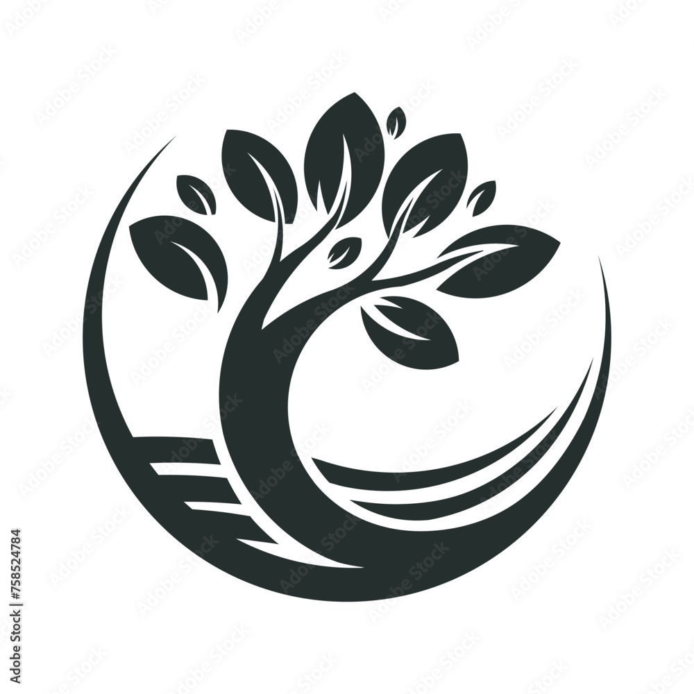 Desain logo pohon. Ikon alam organik. Lambang tumbuhan alami. Simbol ... Desain logo pohon. Ikon alam organik. Lambang tumbuhan alami. Simbol ...