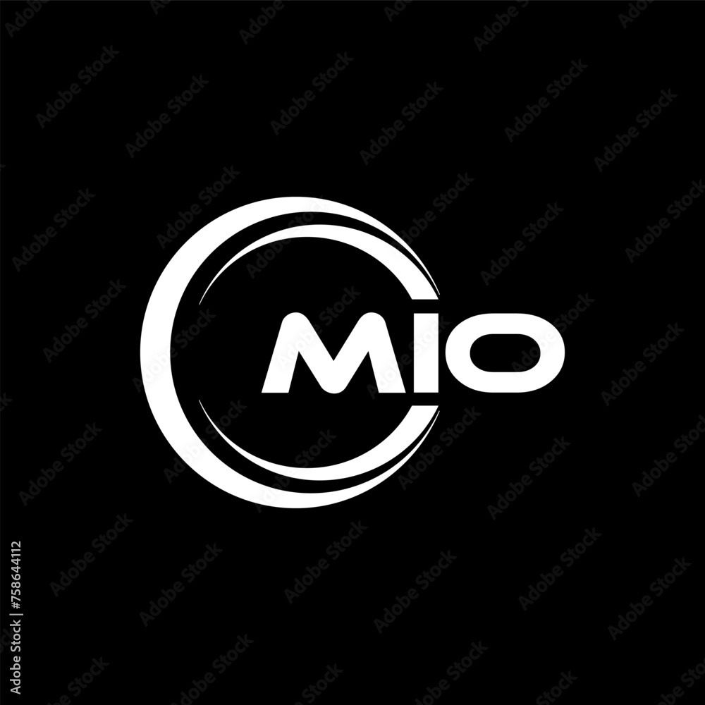 MIO letter logo design with black background in illustrator, cube logo ...