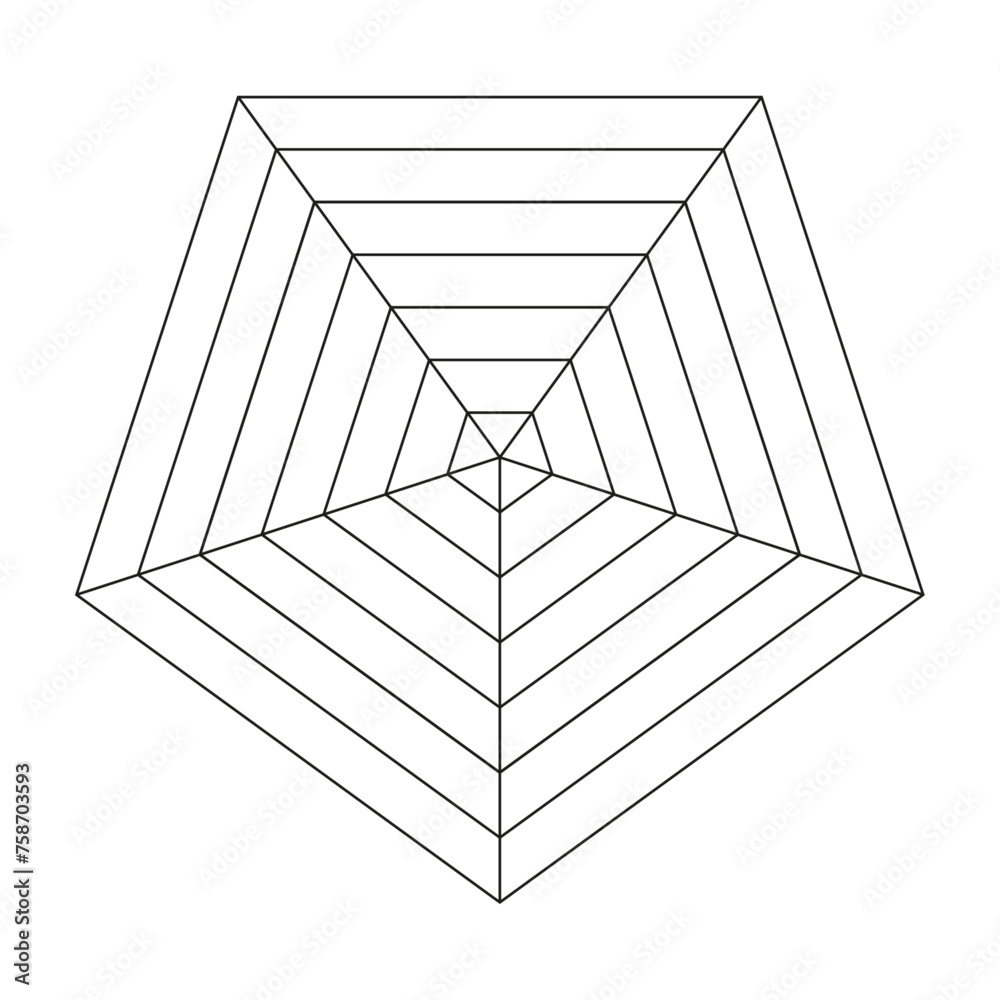 Pentagon and hexagon chart , for 5 point radar or spider diagrams. for ...