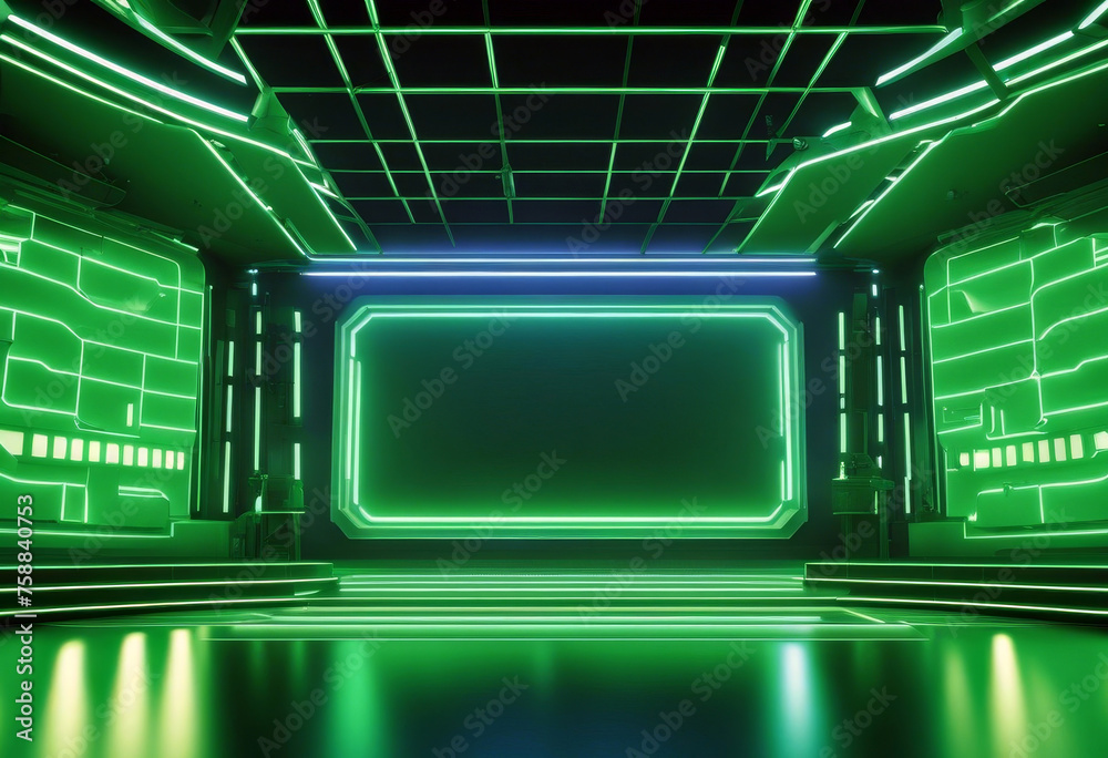 Virtual game stage background, studio template. Ideal for tv game shows ...