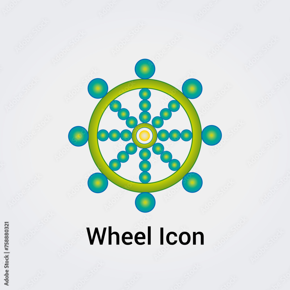 Icône de la roue Fleur de vie Destin Logo Dharma Chakra Symbole Cercle ...