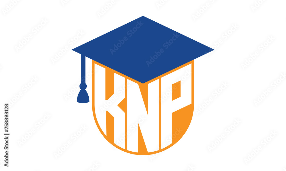 KNP initial letter academic logo design vector template. school college ...