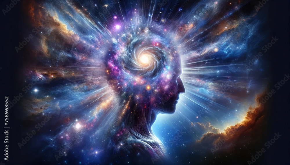 Translucent Wisdom: Embodying the Cosmic Essence. Stock Illustration ...