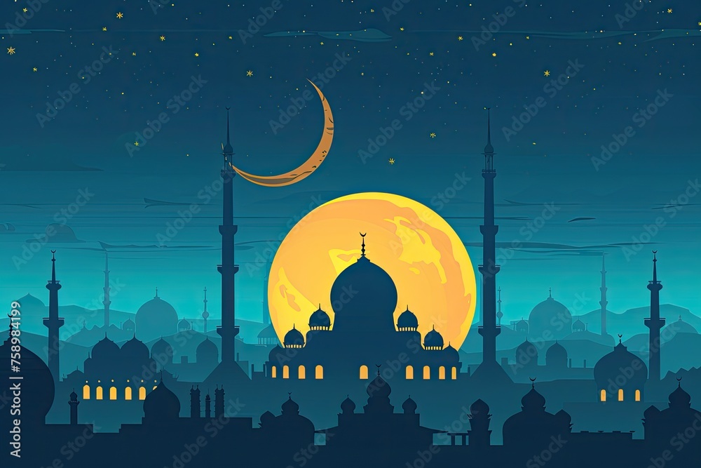Illustration Stock minimalist, islamic, background, wallpaper, banner ...