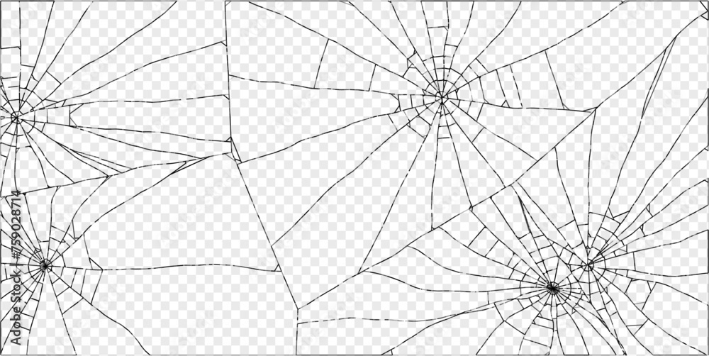 Broken Glass with Cracks. Bullet Marks on Glass. Damaged Screen Overlay ...