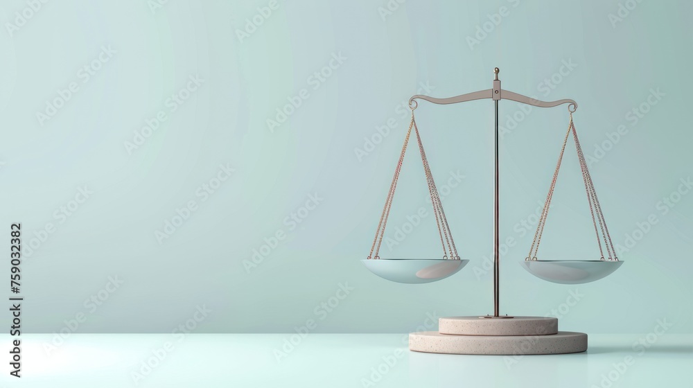 Close up balance scales of justice for attorney law copy space ...