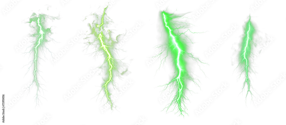Green Lightning Bolt Background