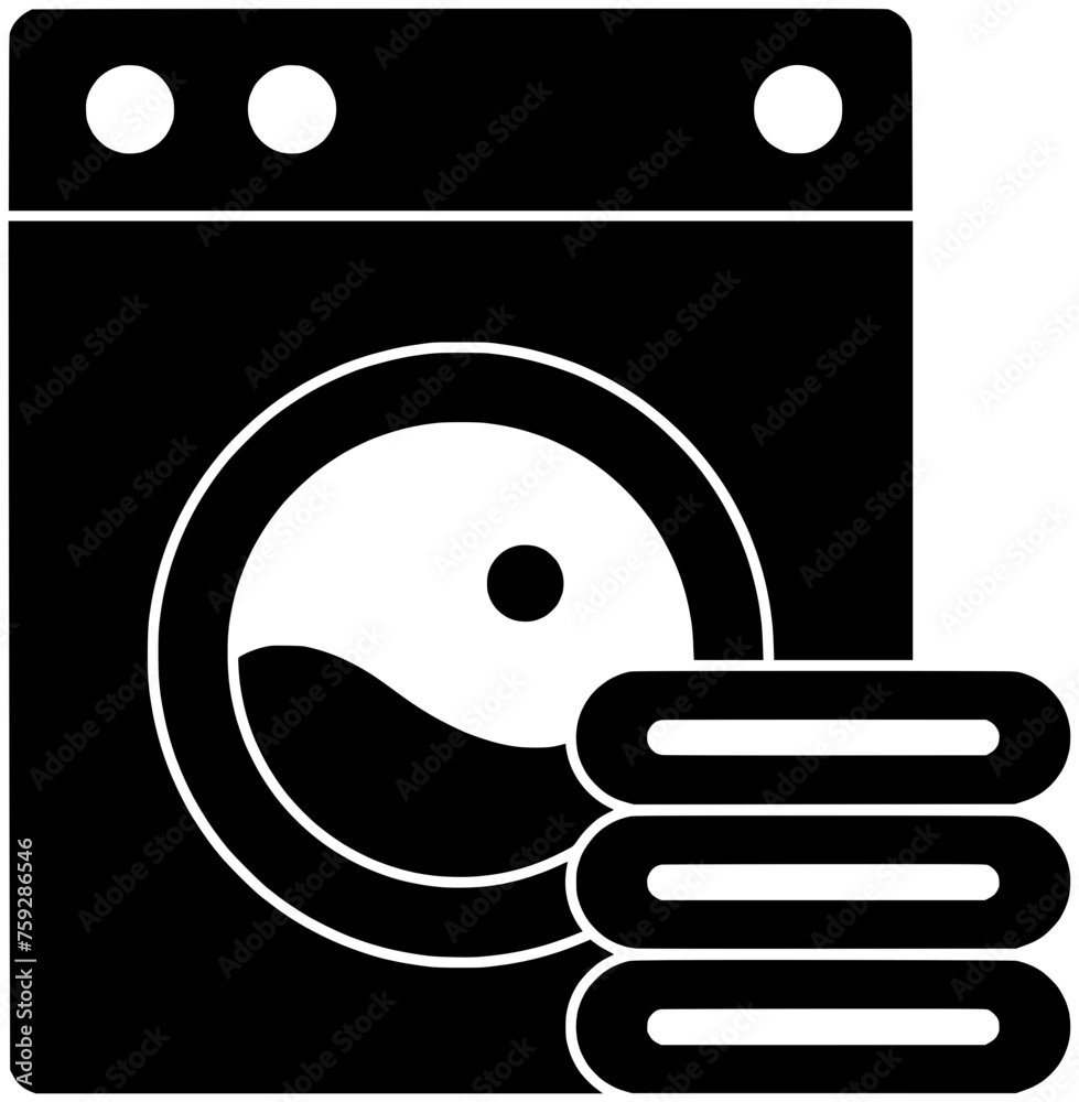 laundry illustration basket silhouette washing logo machine icon ...