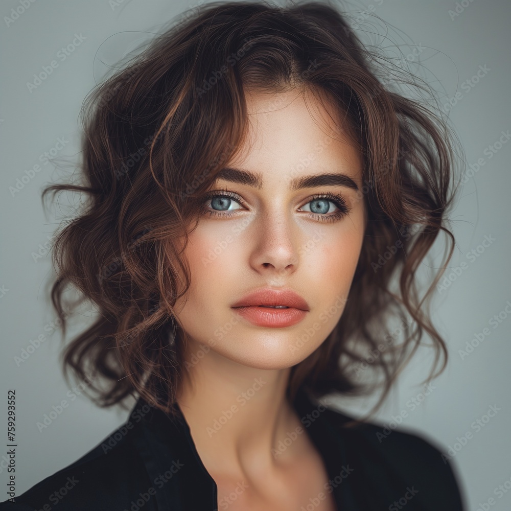 Studio snapshot capturing the beauty of a gorgeous white lady as she ...
