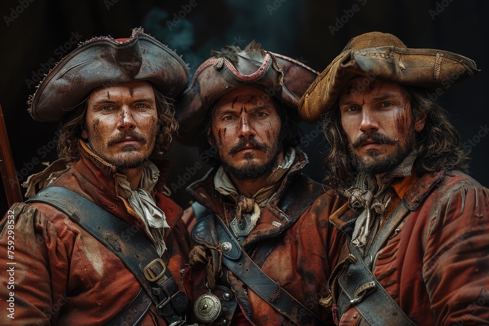 Elegant musketeer in historical attire, portraying bravery and chivalry ...