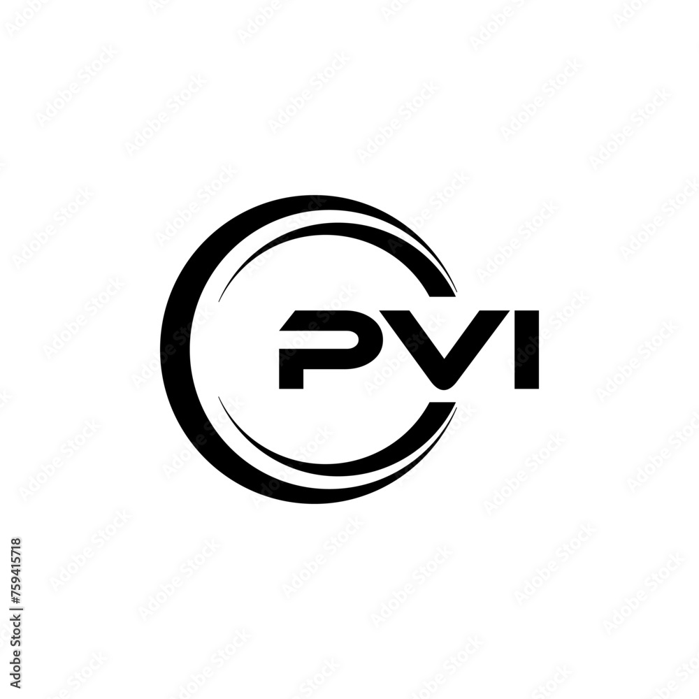 PVI letter logo design with white background in illustrator, cube logo ...