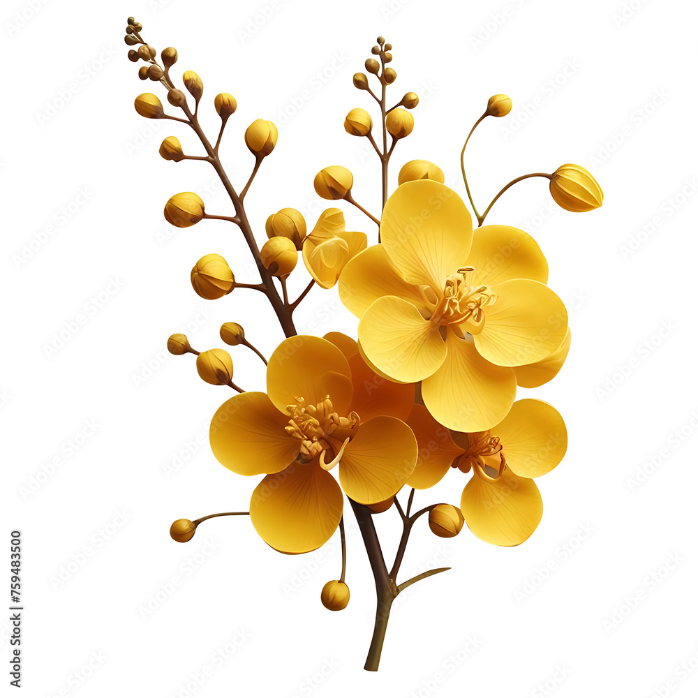 Cassia fistula Kani Konna flower illustration without background for ...