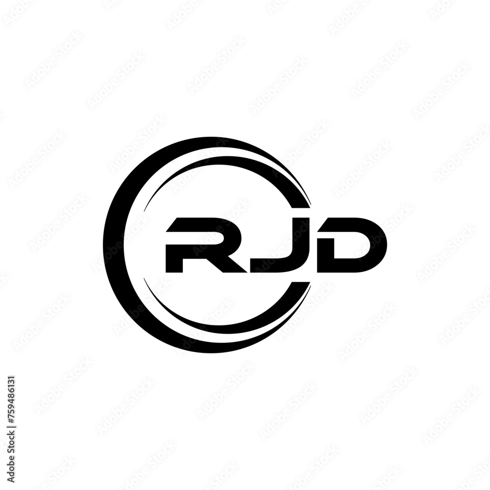 RJD letter logo design with white background in illustrator, cube logo ...