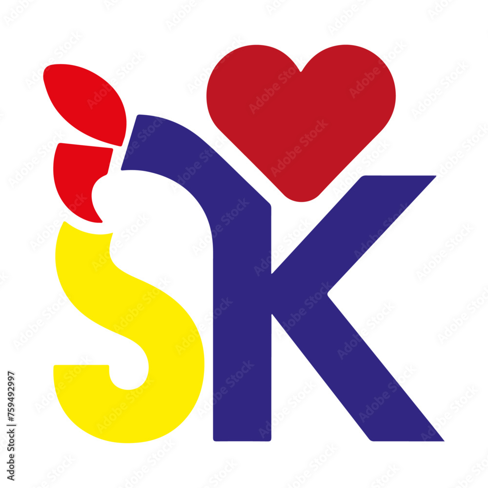 SK logo concept vector art illustration black color, sk logo icon ...