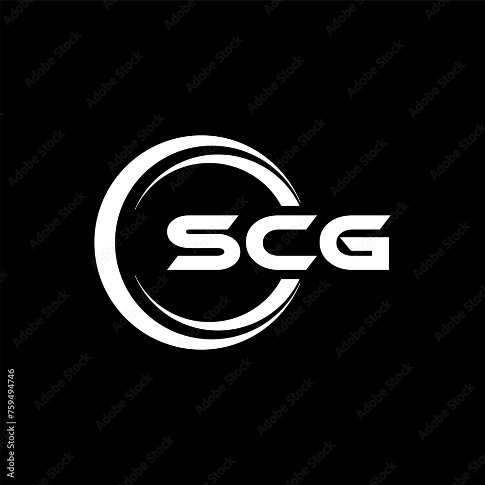 SCG letter logo design in illustration. Vector logo, calligraphy ...