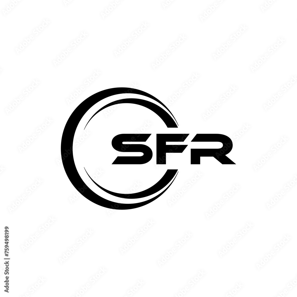 SFR letter logo design in illustration. Vector logo, calligraphy ...