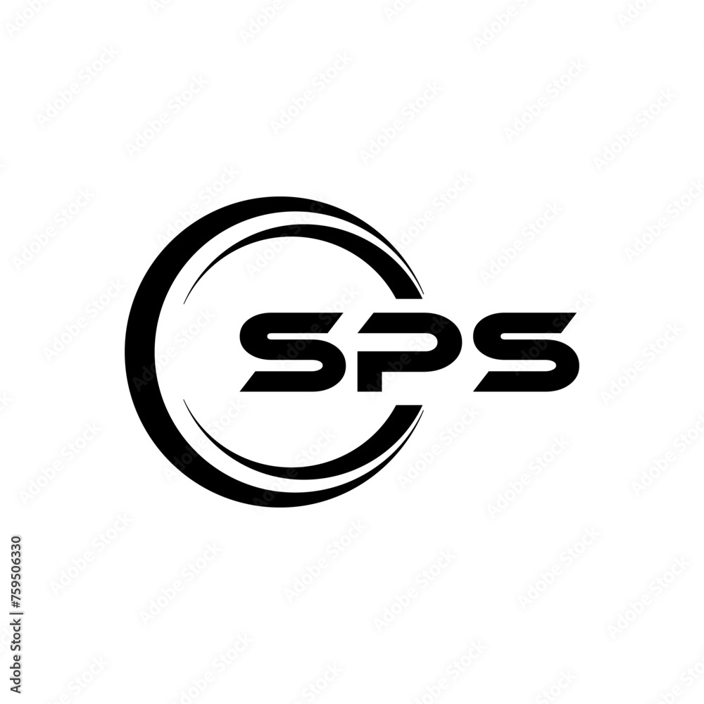SPS letter logo design in illustration. Vector logo, calligraphy ...