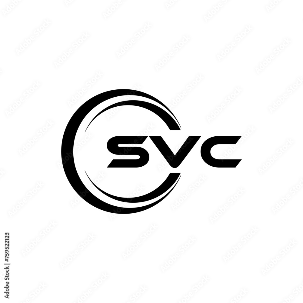 SVC letter logo design with white background in illustrator, cube logo ...