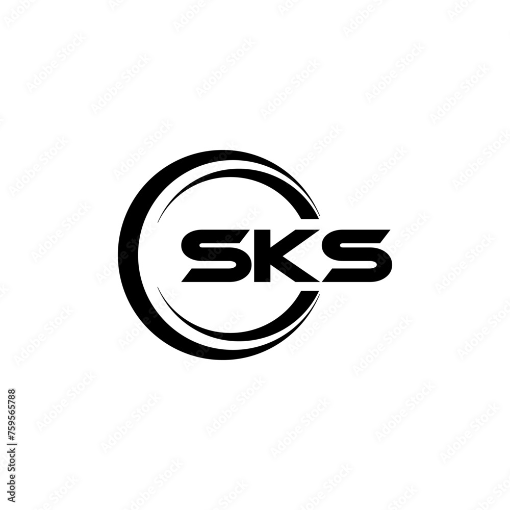 Stock-Vektorgrafik „SKS letter logo design with white background in ...