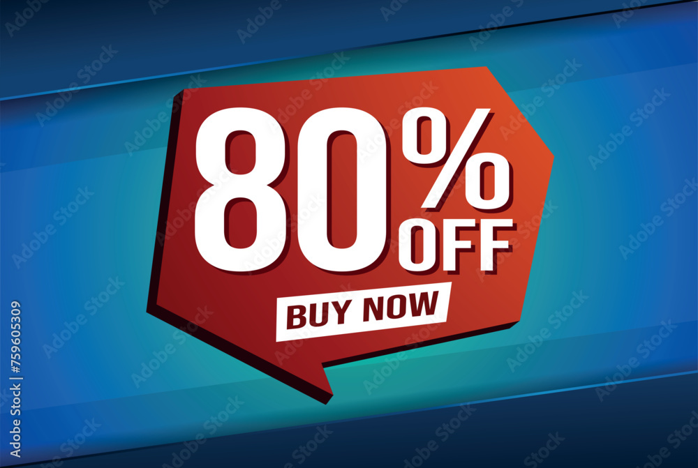 80% eighty percent off buy now poster banner graphic design icon logo ...
